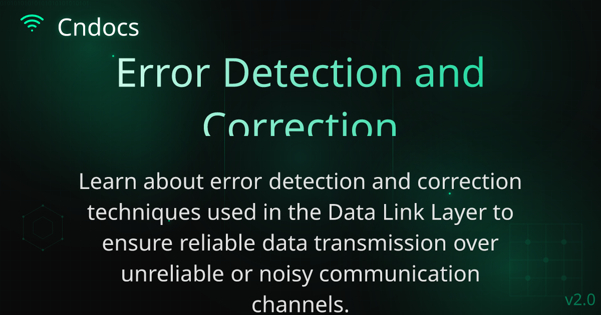 Error Detection and Correction
